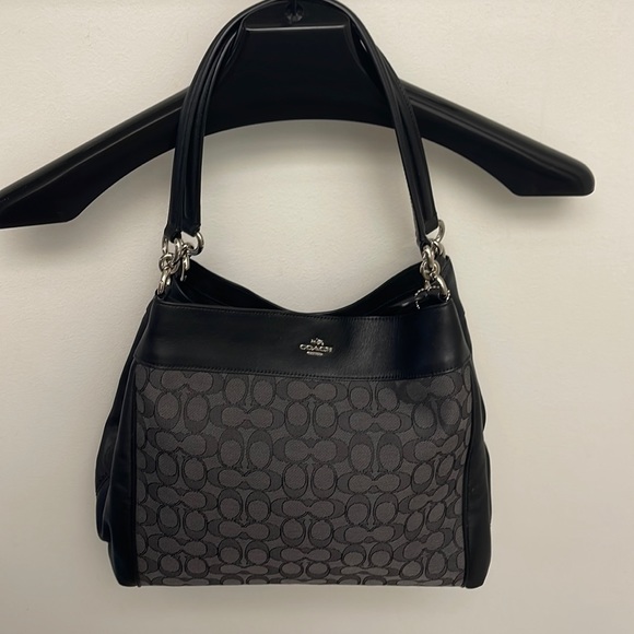 Coach | Bags | Authentic Coach Lamb Leather And Canvas 3 Zip Shoulder ...